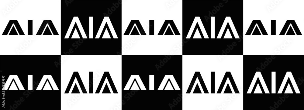 AIA logo. AIA set , A I A design. White AIA letter. AIA, A I A letter ...