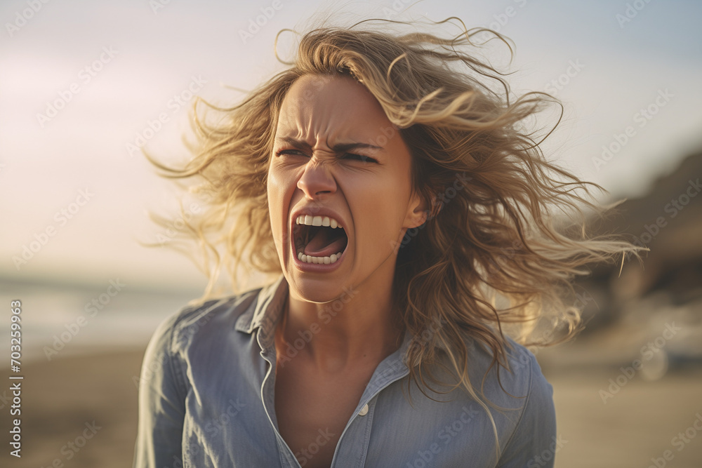 Metaphorical representation of anger through a photograph of an angry ...