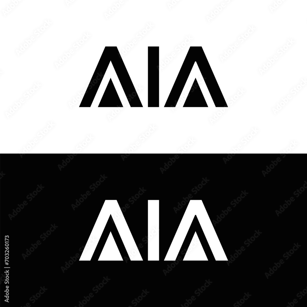 AIA logo. AIA set , A I A design. White AIA letter. AIA, A I A letter ...