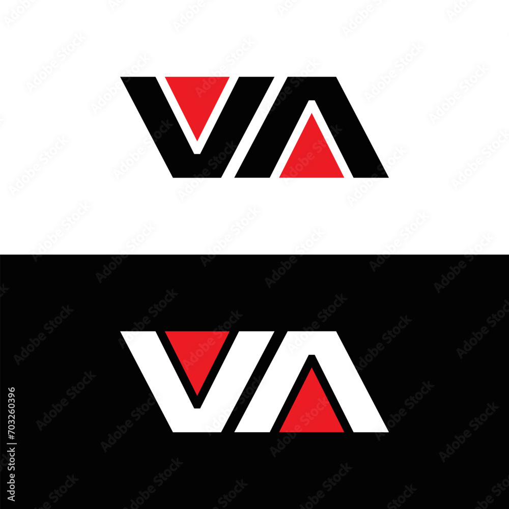 VA logo. VA set , V A design. White VA letter. VA, V A letter logo ...