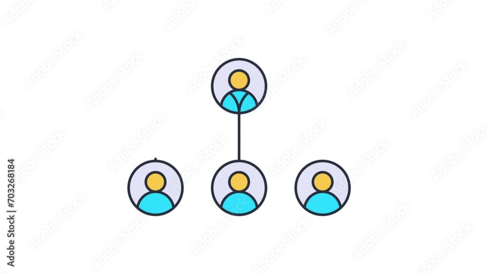 animated illustration concept of organizational structure in a company ...