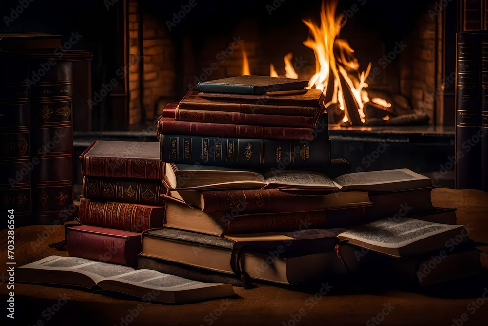 Vintage Wisdom: Old Books Resting on the Table - Timeless Pages ...