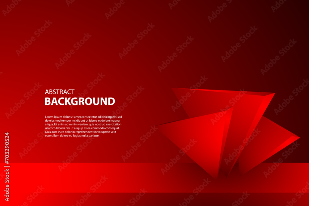 Red triangle shape vector background for corporate concept, template, poster, brochure, website ...