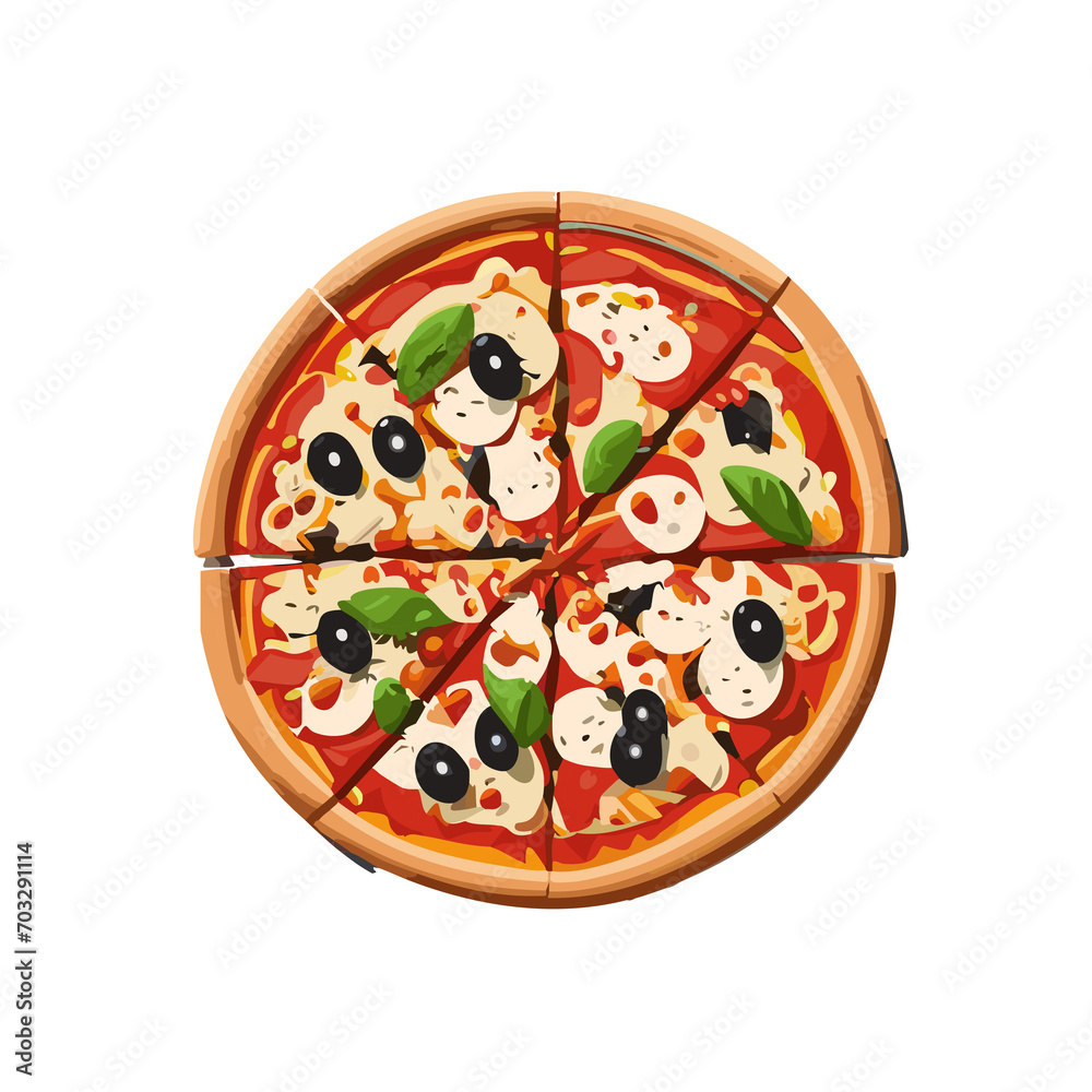 Pizza. Homemade pizza. Delicious pizza. Freshly made Italian margherita ...