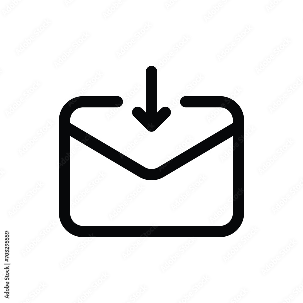 Inbox icon in trendy outline style isolated on white background. Inbox ...
