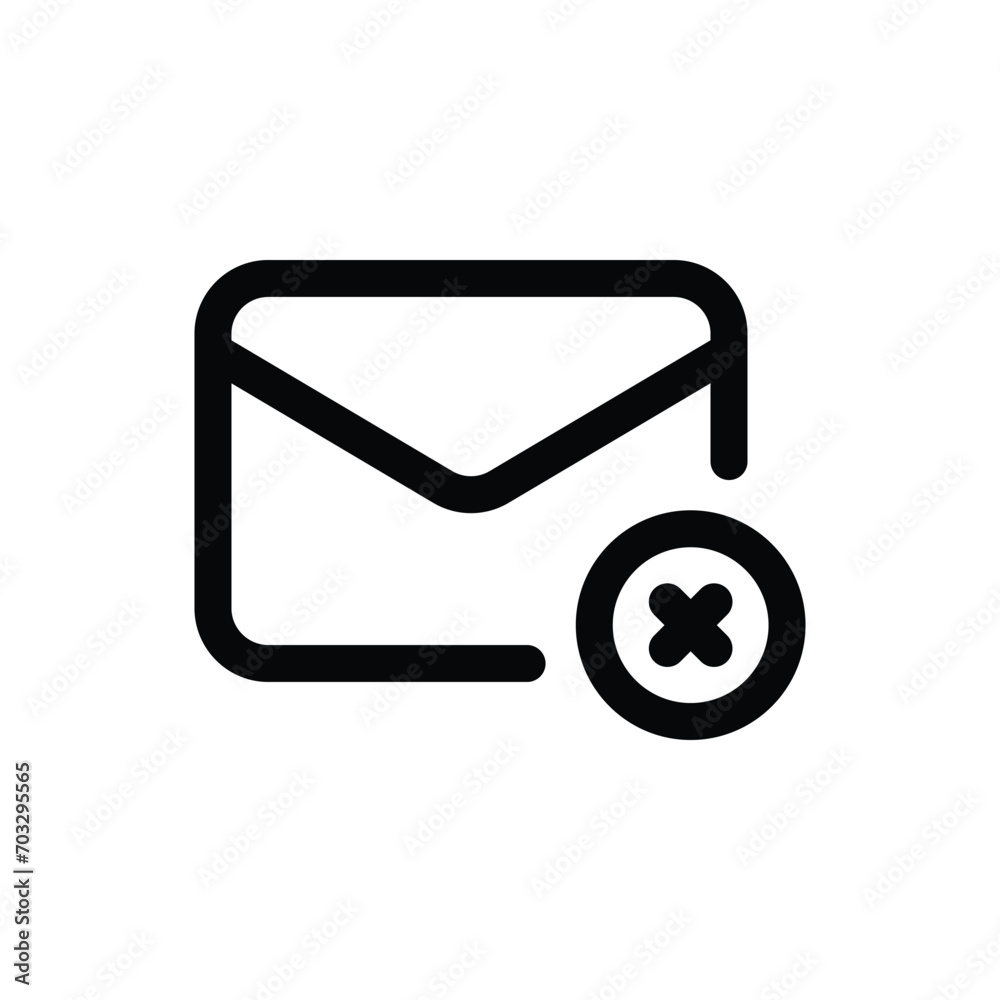 Delete Email icon in trendy outline style isolated on white background ...