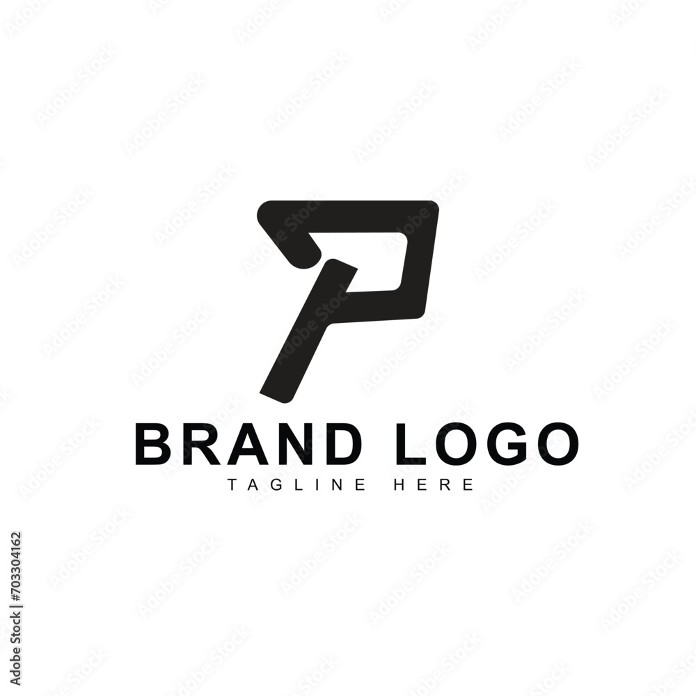 Vecteur Stock P Logos black and white icon P logo Design unique ...