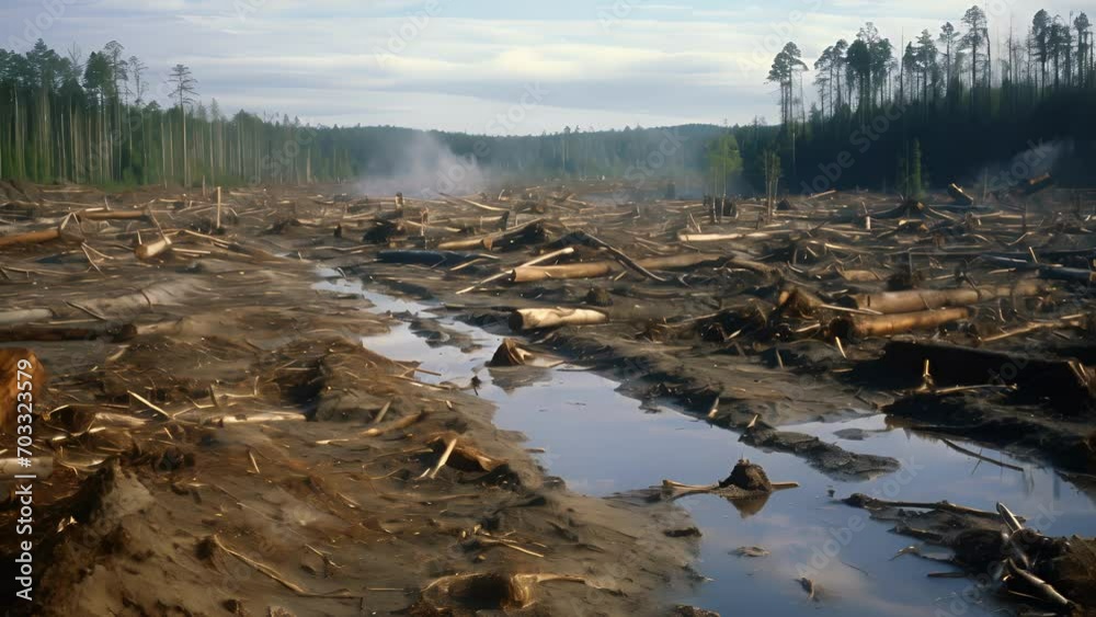 Vidéo Stock The ripple effect of deforestation how it contributes to ...