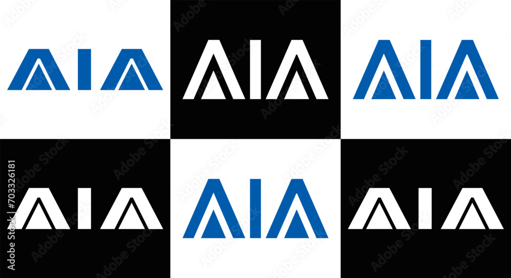 AIA logo. AIA set , A I A design. White AIA letter. AIA, A I A letter ...