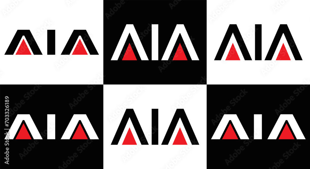 AIA logo. AIA set , A I A design. White AIA letter. AIA, A I A letter ...
