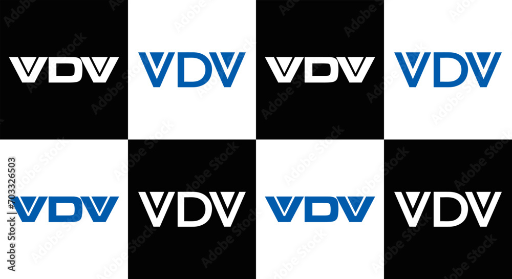 VDV logo. VDV set , V D V design. White VDV letter. VDV, V D V letter ...
