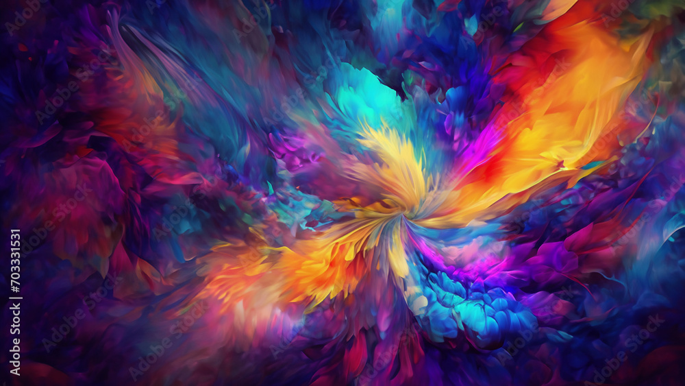 Abstract illustration of outer space, big beng, cloud of stars ...