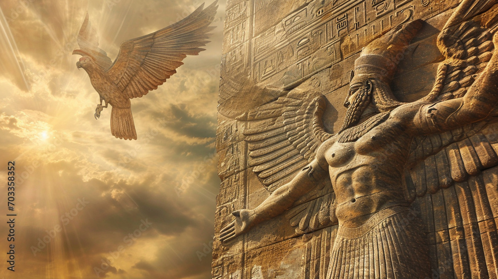 Divine Pantheon: Illustrations of Sumerian Deities Stock Photo | Adobe ...