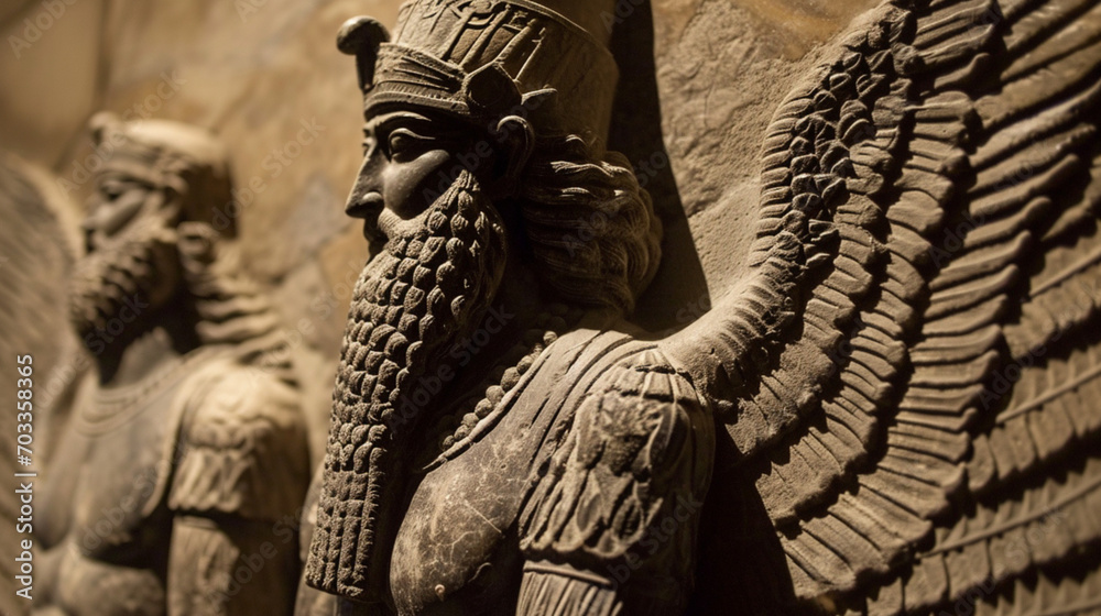 Divine Pantheon: Illustrations of Sumerian Deities Stock Photo | Adobe ...