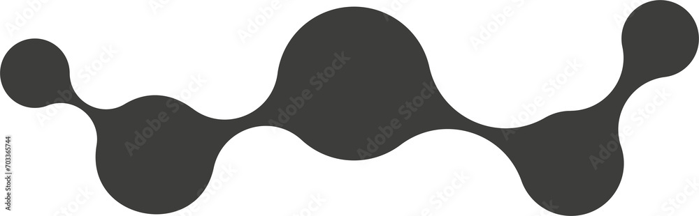 Metaball connected blobs shapes in pattern. Morphed fluid symbol. Circular balls in grid ...