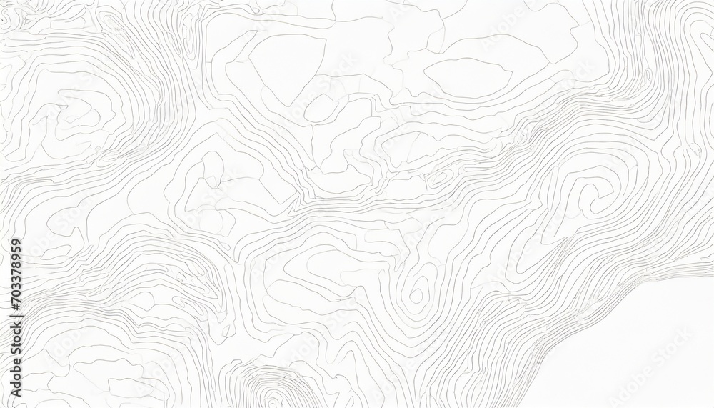 abstract blank detailed topographic contour map subtle white vector ...