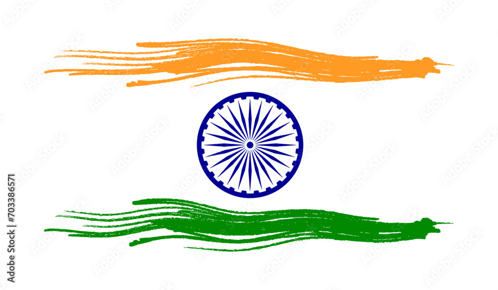 Indian flag with watercolor brush effect, Indian flag tricolor for ...