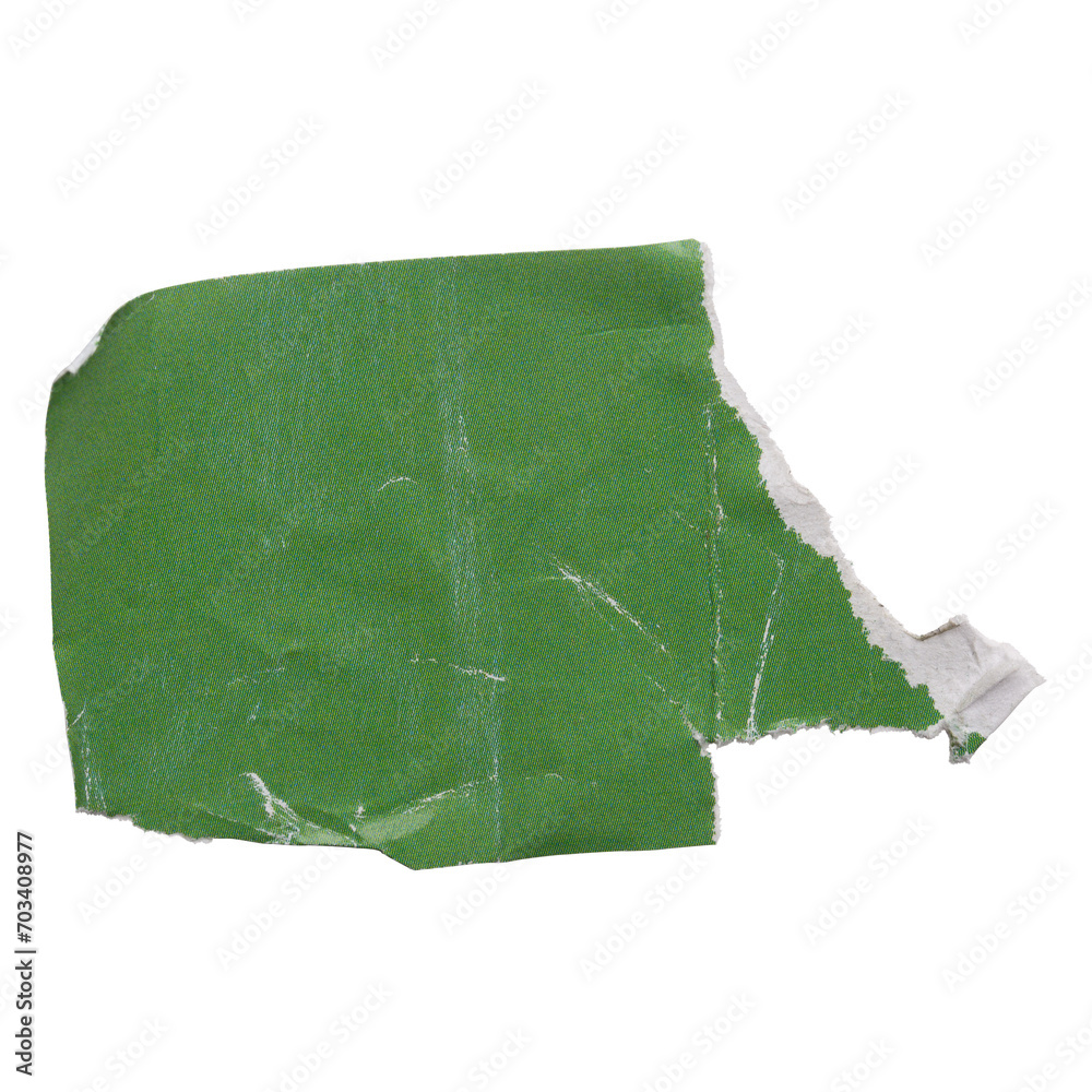 Scratched green sticker, cutout from vintage magazine, coupon, discount ...