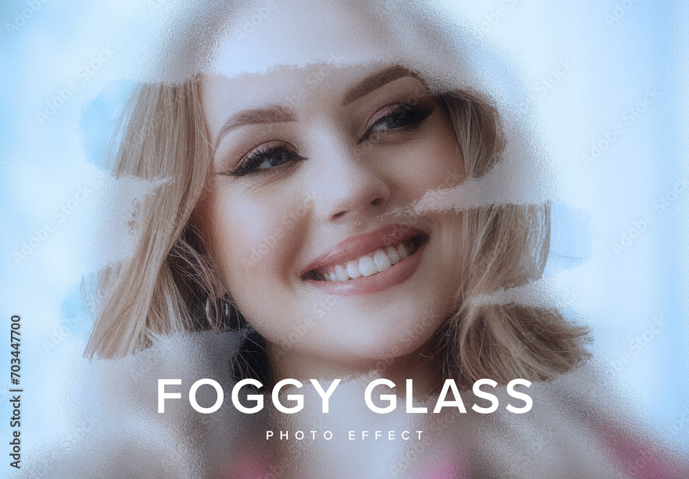 Foggy Glass Photo Effect Mockup Stock Template | Adobe Stock