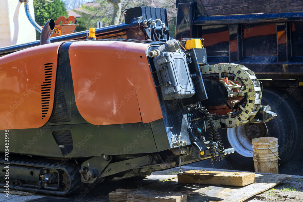 An optical fiber buried cable using drilling machine for laying ...