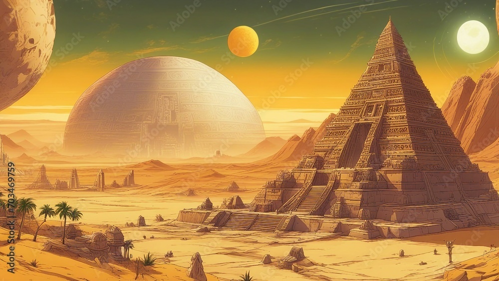 ufo in the desert 15 A ancient space port with a pyramid shaped ...