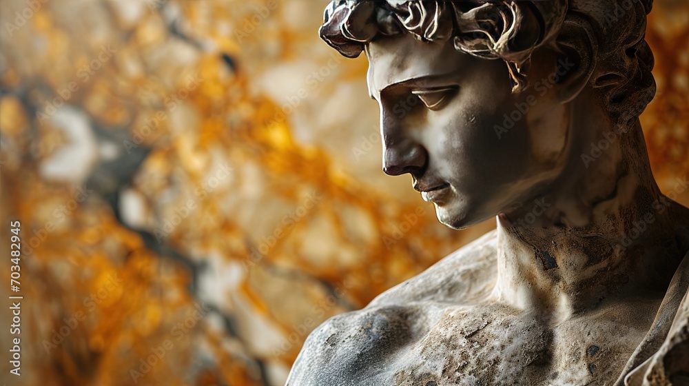 Abstract beautiful muscular stoic person, stone statue sculpture with ...