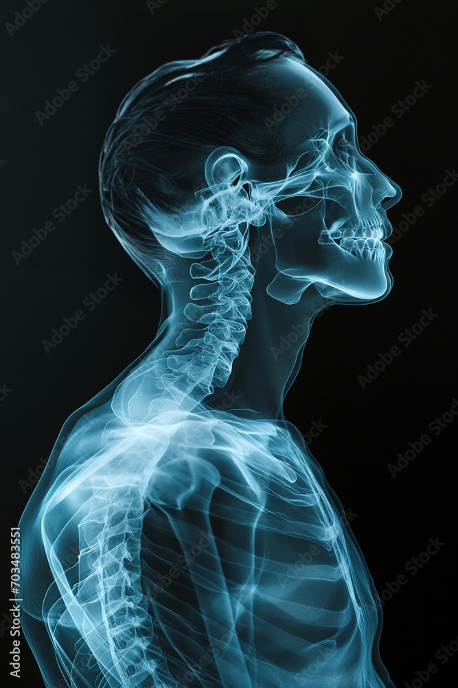 x-ray vision concept art depicting a muscular man - side profile view ...