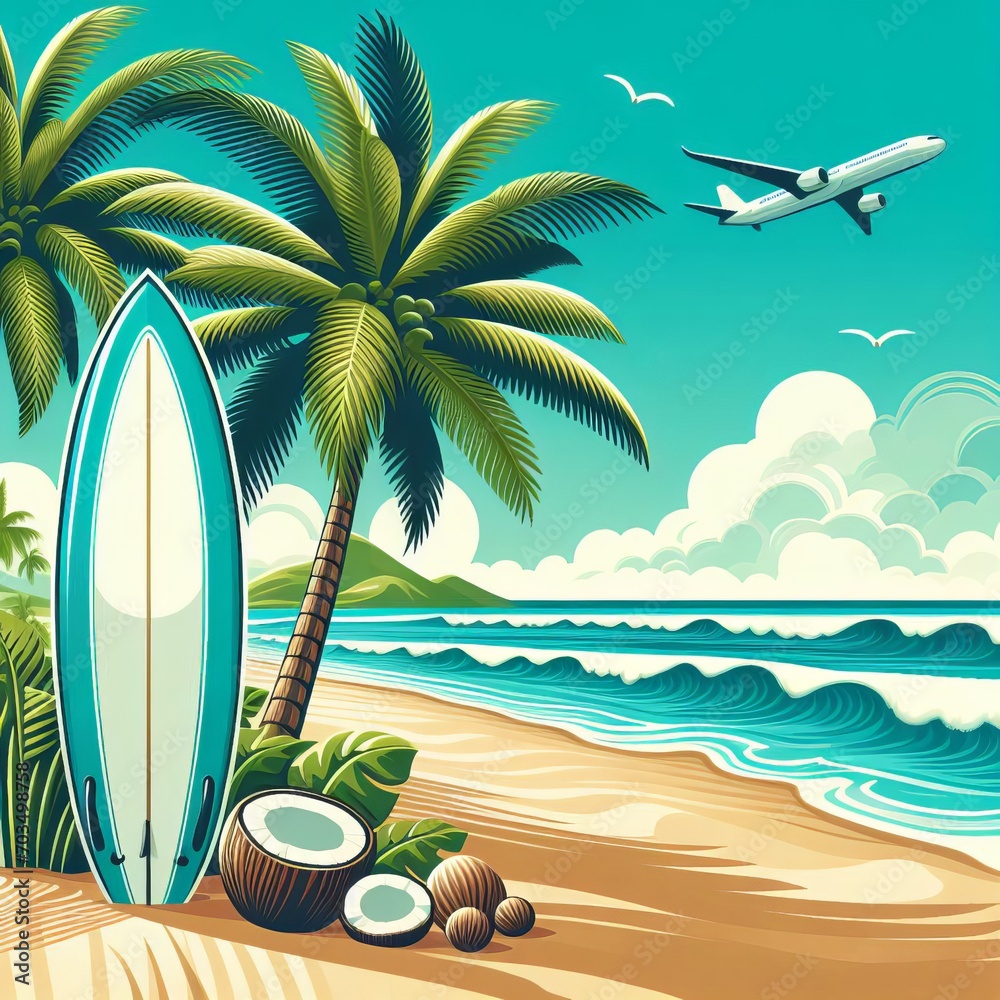 The summer holiday enjoy realistic background for summer season ...