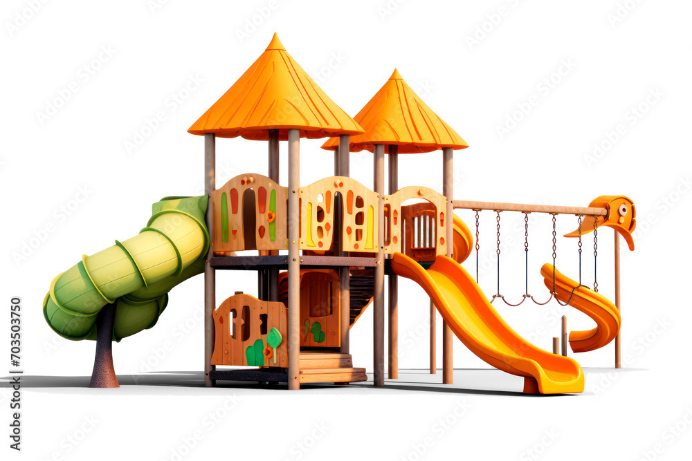 playground for children on transparent background, png file Stock ...