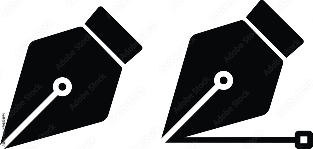 Pen tool icon set, curve bezier cursor symbol equipment, drawing app interface element button ...