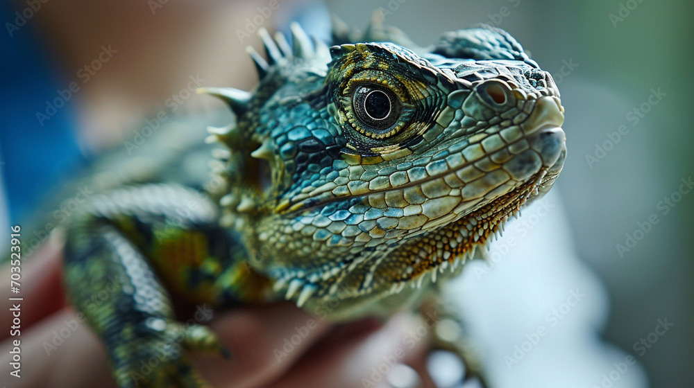 Reptile Checkup Encounter: A vet conducting a reptile checkup, handling ...