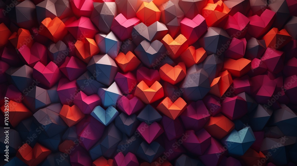 A collage of heart-shaped origami against an 8K Ultra HD background ...