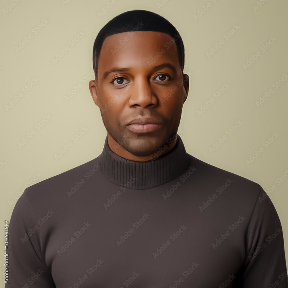 Male Portrait illustration isolated in flat background, realistic ...