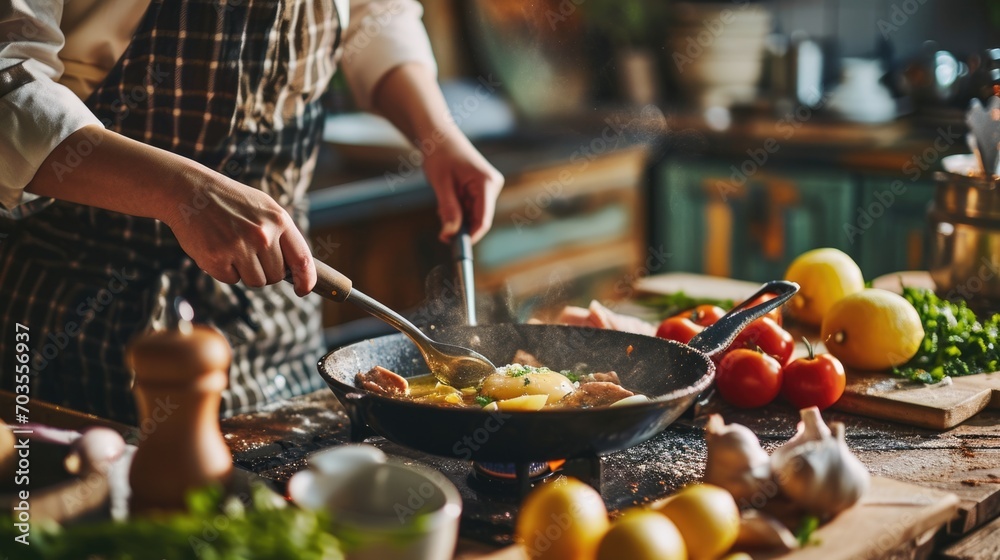 person taking cooking classes and learning new techniques generative ai ...