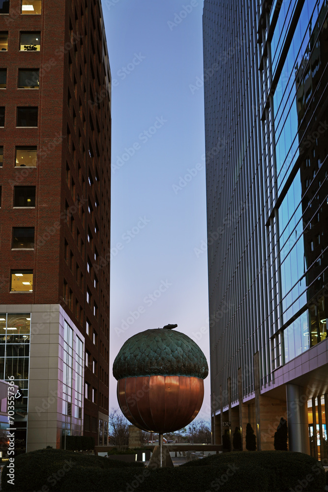 Raleigh, NC - USA - 1-02-2024: The Acorn, a sculpture by artist David ...