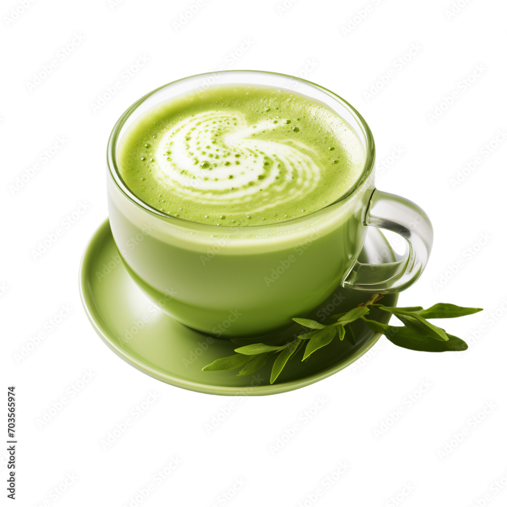 matcha isolated, Hot matcha latte, green tea latte, cup isolated ...