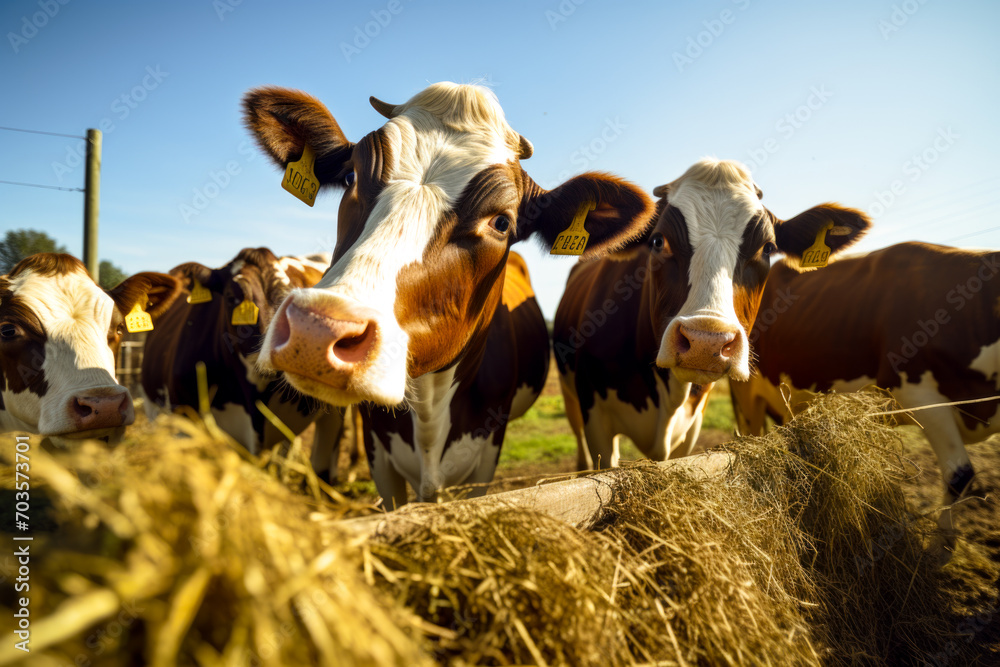 Nosy cows staring at the camera on the farm Stock Photo | Adobe Stock