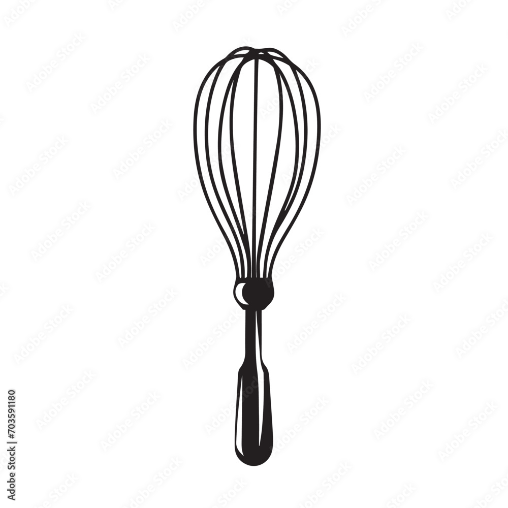 Whisk in cartoon, doodle style. Isolated 2d vector illustration in logo ...