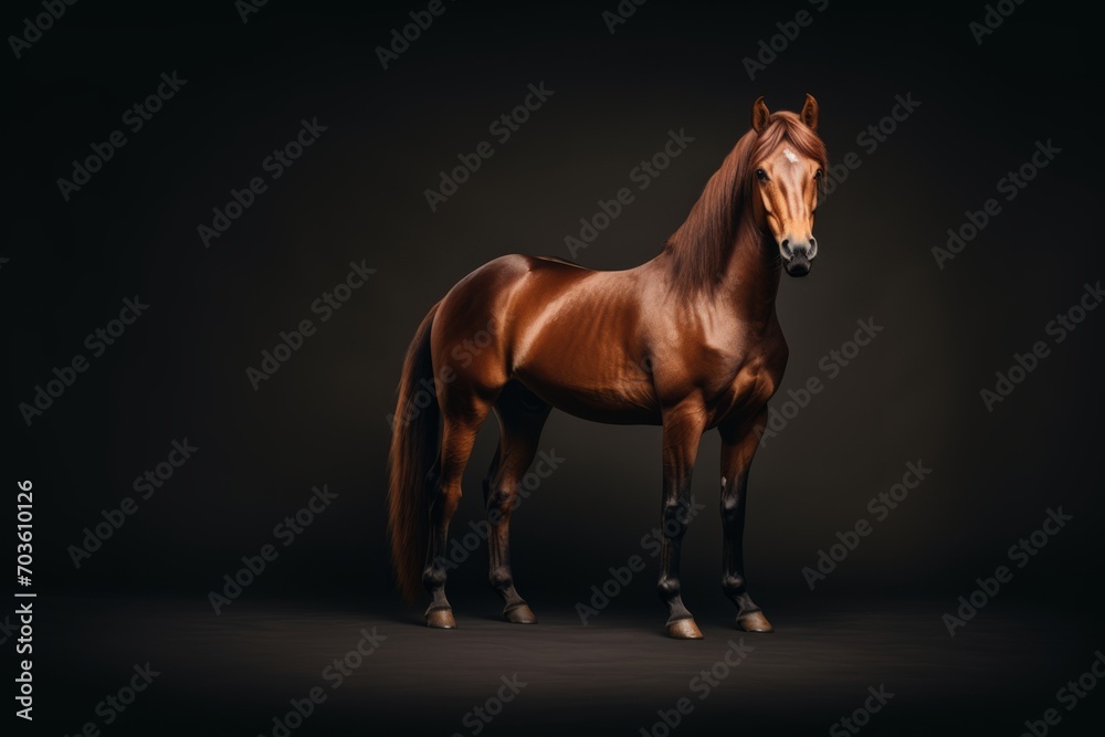 A stunningly realistic equine photo captures a brown horse with a human ...