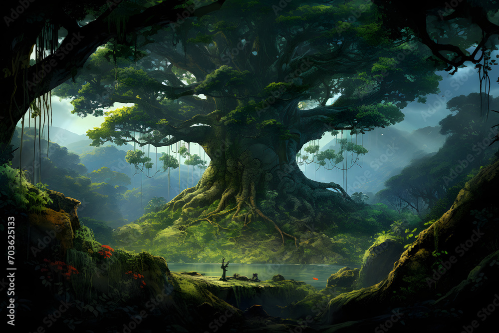 massive tree, huge tree, big trree, massive jungle tree, biggest tree ...