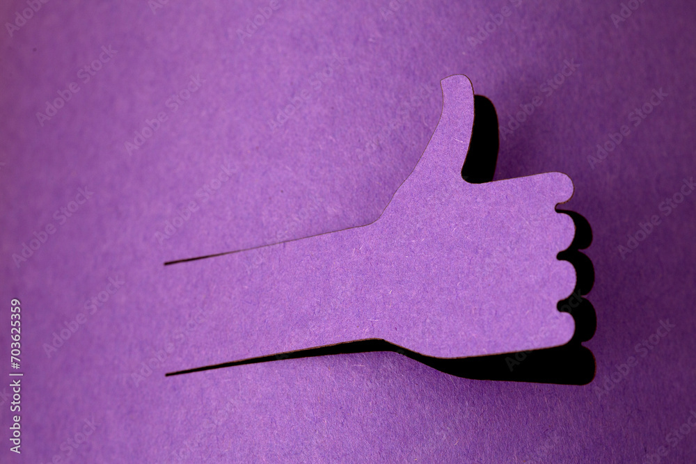 paper cut in shape of thumb up symbol .design trnplate Stock Photo ...