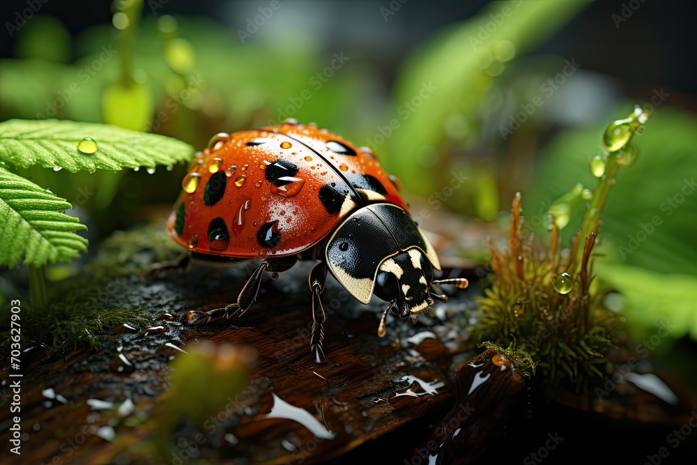 Ladybug tropical forest wildlife focus dynamic 4K Ultra HD Stock Photo ...
