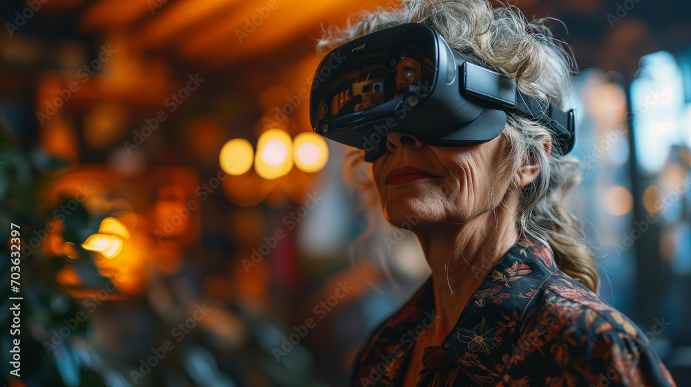 A tech-savvy baby boomer seamlessly navigating the digital landscape ...