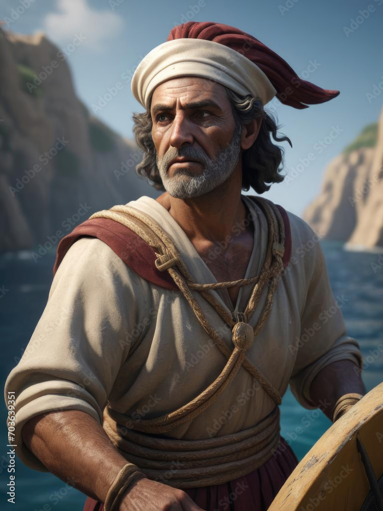 Phoenician Sailor - Ancient daily life portrait of Phoenician sailor ...
