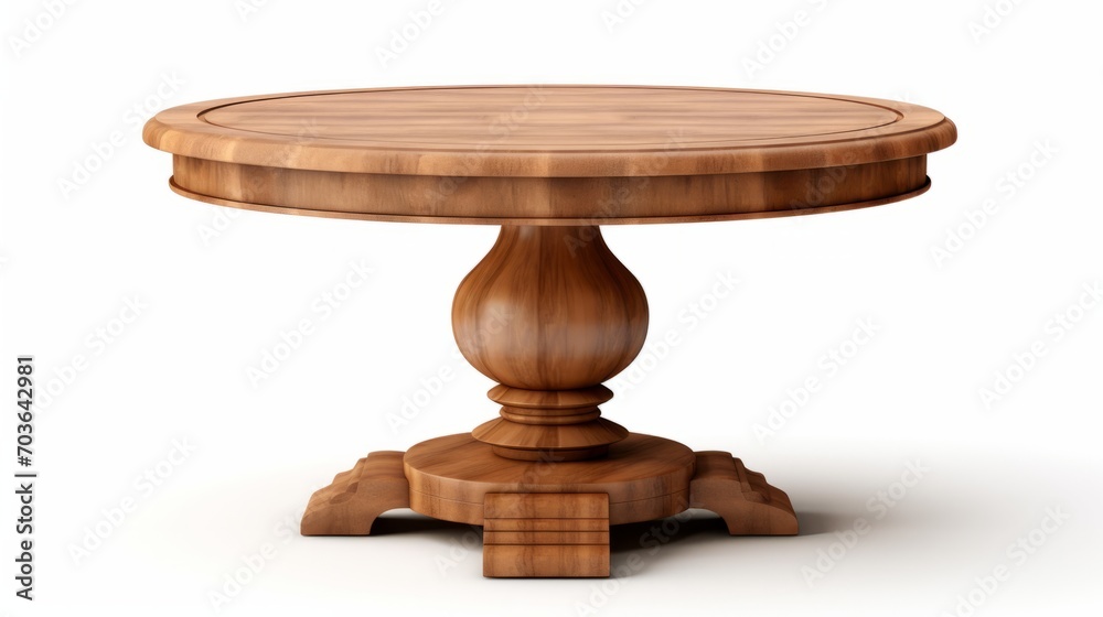 Round table isolated on white background with clipping path included ...