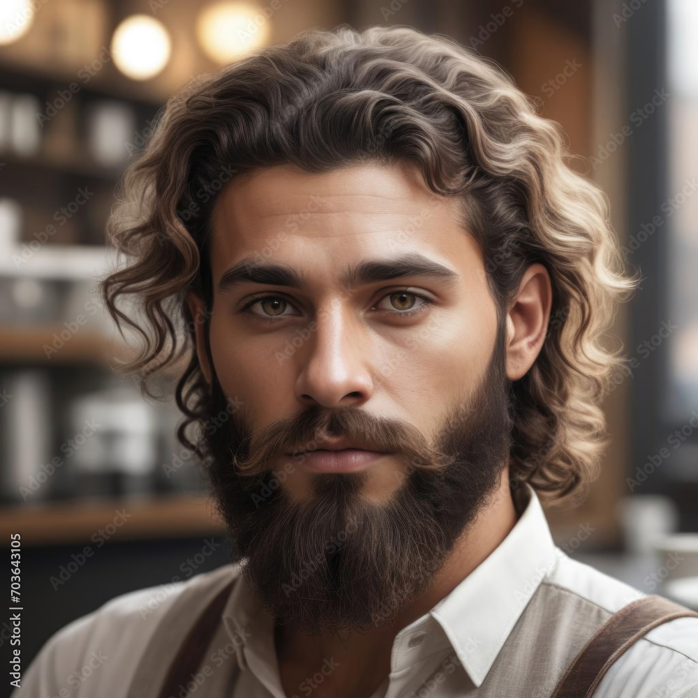 Artistic Digital Portrait of an Indigenous Australian Barista with a ...