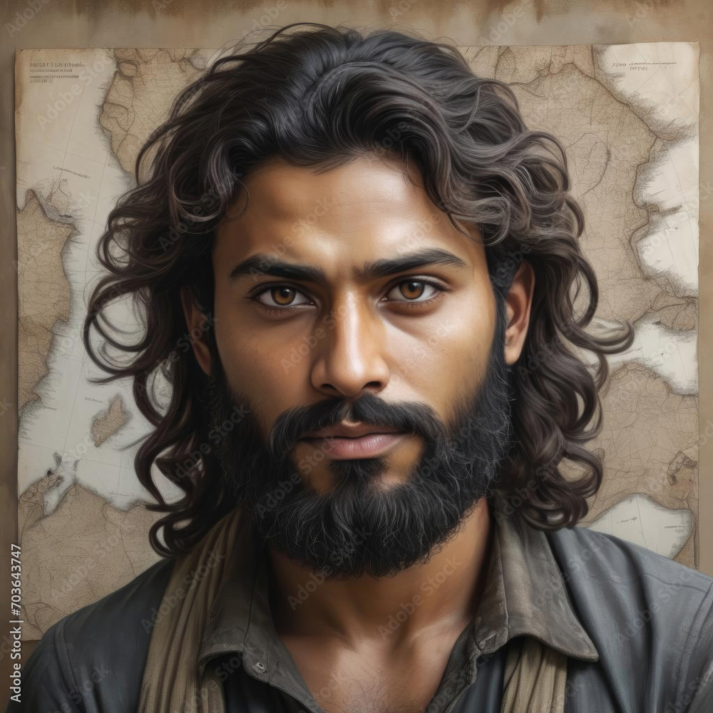 Exploring the Unknown - Portrait of a South Asian Explorer with a ...