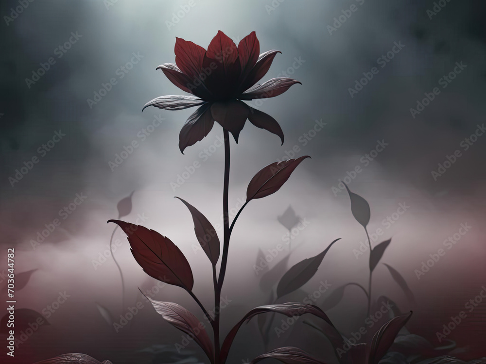Ethereal Flower Shadow in Haunting Mist - High-resolution 8K details of ...