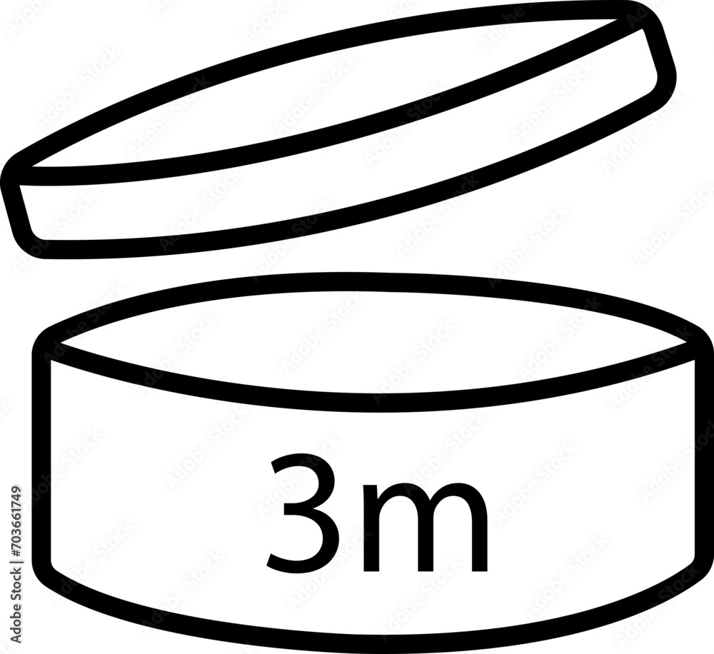 Period After Opening 3 Three months, shelf life vector icon in trendy ...