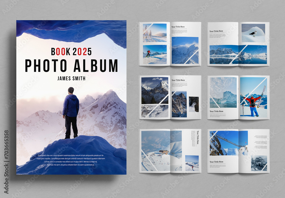Photo Album Book Layout Stock Template | Adobe Stock